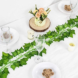 eleper 12 Strands 84 Feet Fake Ivy Artificial Ivy Garland Plant Wall Decor Hanging Plant Vines for Room Decor for Wedding Wall Party Bedroom Green Vines Green Leaves Wall Vines Decor