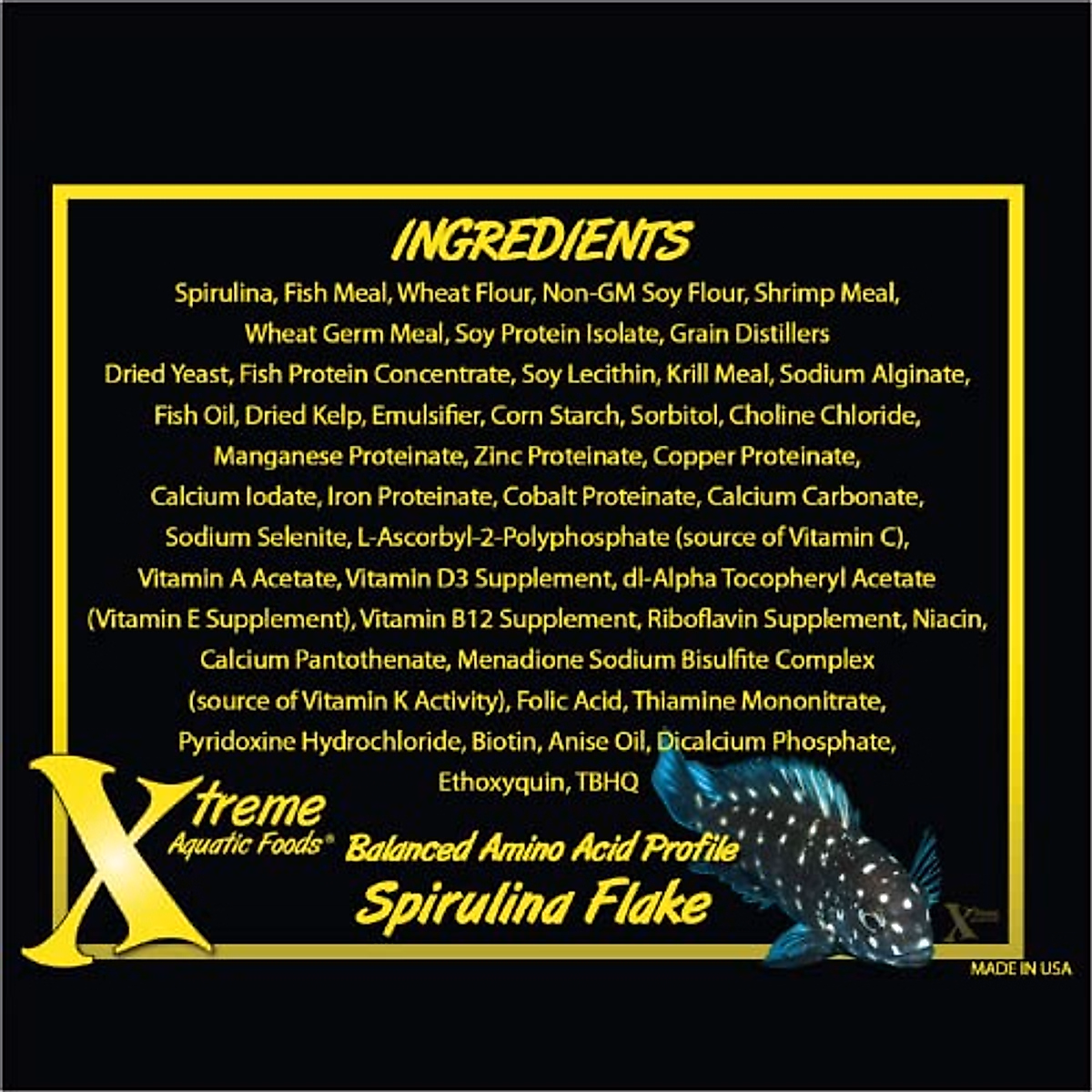 Xtreme Aquatic Foods 2227-E Spirulina Flake, 3 oz