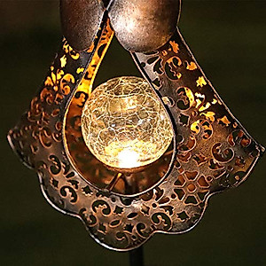 HDNICEZM Solar Garden Stake Lights – Metal Angel Solar Warm White LEDs Stake Light Memorial Gift - Solar Angel Lights Perfect as Angel Remembrance Gifts & Sympathy Gifts