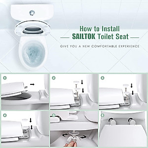 Toilet Seat with Built-In Potty Training Seat, Elongated Toilet Seat Cover with Soft Close Hinge Magnetic Kid Lid Non-Slip Seat Bumpers Toilet Lid for Elongated or Oval Toilets Fits Adult and Child