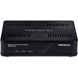 TRENDnet Ethernet Over Coax Adapter,(2-Pack), Backward Compatible with MoCA 1.1 & 1.0, Gigabit LAN Port, Supports Net Throughput Up to 1Gbps,RB-TMO-311C2K (Renewed)