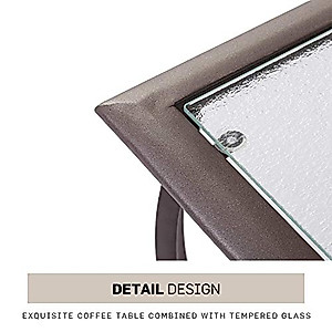 SOLAURA 3-Piece Patio Furniture Outdoor Rocking Chair Set Brown Wicker Patio Bistro Sets, Front Porch Furniture with Beige Cushion, Two Patio Chairs with High Backrest & Glass Coffee Table