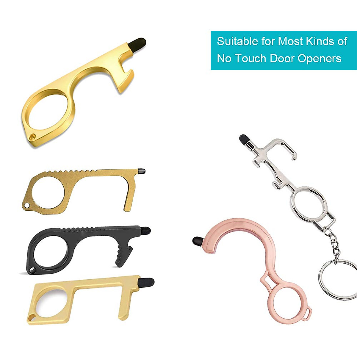 50 Pcs Replacement Stylus Tips for No Touch Door Opener Tools, Capacitive Silicone Rubber Stylus Tips Touch Screen Pens Tips