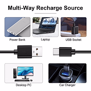 5FT Replacement Charger Cable for Samsung Smart TV Remote Control, USB Type C Charging Cable for Samsung Frame TV Remote, Samsung SolarCell Remote, Samsung Galaxy Buds+ Plus/Buds2 Pro/Buds Live
