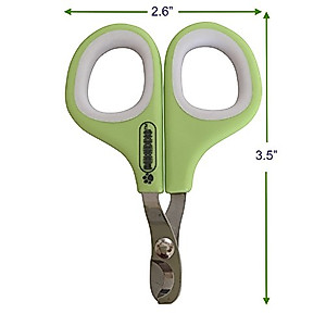 Pixikko Cat Nail Clippers - Small Animals, Kittens, Puppies - Professional Grade Stainless Steel Blade with Sturdy Non-Slip Grip Handles