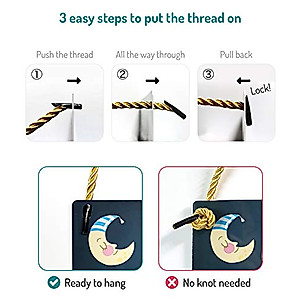 Funplus Baby Sleeping Sign for Front Door - Do Not Knock or Ring - 10″x5″ PVC Plastic Hanging Sign，Please do not knock or ring the bell, it upsets the dog, which upsets the baby, which upsets mom