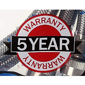 Braided Stainless Steel Ice Maker Water Supply Hose - 6 Ft - Universal 1/4" Connectors from Kelaro