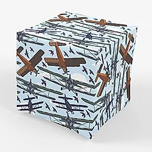 Stesha Party Airplane Wrapping Paper Vintage Plane Present Gift Wrap 30 x 20 Inch (3 Sheets)