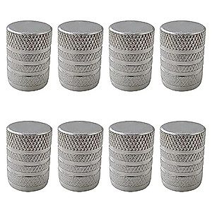 8 Pcs Aluminum Tire Stem Valve Caps Aluminium Car Dustproof Wheel Air Port Caps Cover(Silver)