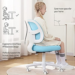 Ergonomic Kids' Desk Chairs, Height & Depth Adjustable Kids Study Chair, Cute Kids Office Chair. Perfect for Home, School and Library. No Armrests.