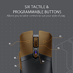 ASUS TUF M4 Gaming Wireless Gaming Mouse | Dual Wireless Modes - Bluetooth/RF 2.4 GHz, 12K DPI Optical Sensor, 6 Programmable Buttons