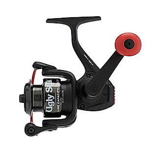 Ugly Stik Ugly Tuff Spinning Spinning Reel, Size 25, 5 Stainless Steel Ball Bearing System, Oil Felt Front Drag Drag, Max of 16.5lb I 7.5kg, Black