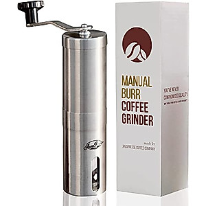 Manual Coffee Grinder by JavaPresse — Manual Coffee Bean Grinder with 18 Adjustable Settings, Stainless Steel Manual Burr Hand Coffee Grinder with Crank — Great Holiday Gift, Perfect for Camping