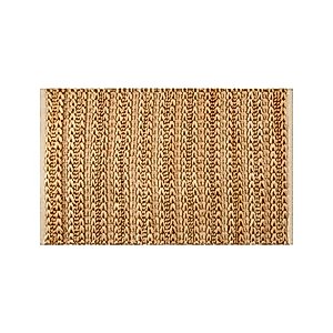 Jute Cotton Patsan Rug 24x36 inches (2x3 Feet) Farmhouse Style,Indoor Entryway Rug, for Room Doorway of Your Home, Hand Woven by Skilled Artisans_Natural Jute Cotton Rug