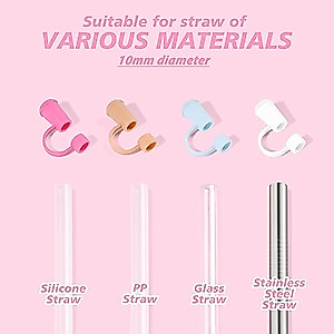 [12 Pack] Straw Cover Cap 10MM for Stanley Cup Adventure Quencher 40oz, Reusable Silicone Stopper tips for Stanley Tumbler 30oz, 20oz,12oz Accessories, Fits 10mm/0.4 inch Drinking Straws (Tumbler)