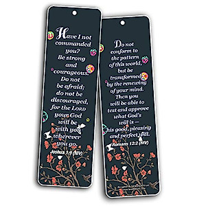 Floral Theme Memory Bible Verses Bookmarks (30-Pack)
