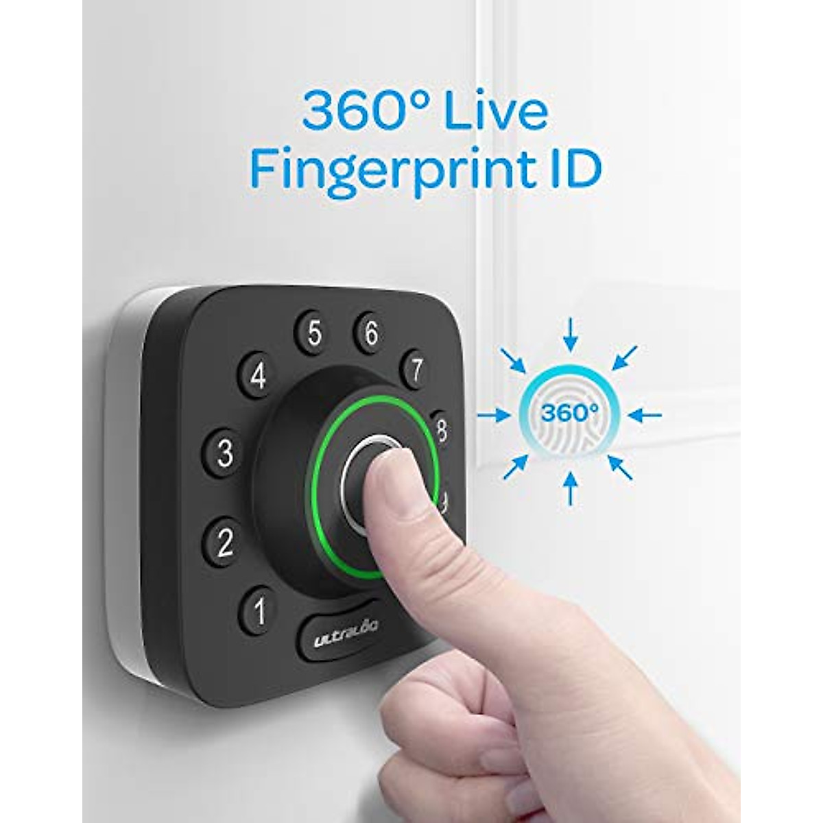 ULTRALOQ U-Bolt Pro Smart Lock, Keyless Entry Door Lock via Bluetooth, Smartphone, Fingerprint ID, Anti-peep Keypad, Auto Unlock, Smart Lock for Front Door, Smart Deadbolt Lock, IP65 Waterproof