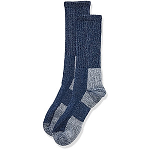 thorlos mens Wlth Max Cushion Crew Hiking Socks, Navy, Large US