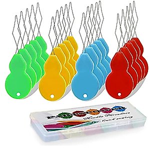 20 Packs Sewing Needle Threader Tools Loop Wires Threaders for Hand Sewing Machine Sewing, Universal Plastic Sewing Threaders Tool for Embroidery Needlework
