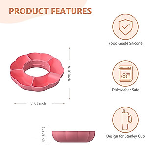 CCYEVO Snack Bowl for Stanley 40 Oz Cup, Silicone Snack Tray for Stanley, Tumbler Snack Bowl Compatible with Stanley 40 Oz Tumbler, Reusable Snack Ring for Stanley Cup Accessories (Pink)…