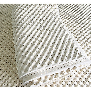 Green Natural Organic Egg Crate Latex Mattress Topper Queen Size - Soft Plush Pillow Top - GOLS Certified Organic Convoluted Latex Foam - Pressure Point Back Pain Relief Sleeps Cool Breathable Bed Pad