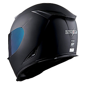 1STorm Motorcycle Full Face Helmet Skull King Matt Black + One Extra Clear Shield, Size Large (57-58 CM,22.4/22.8 Inch)