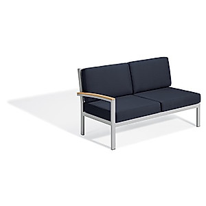Oxford Garden Natural Tekwood Travira Modular Right Loveseat, Midnight Blue