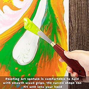Painting Knife Set Painting Mixing Scraper Stainless Steel Palette Knife Painting Art Spatula with Wood Handle Art Painting Knife Tools for Oil Canvas Acrylic Painting (2)