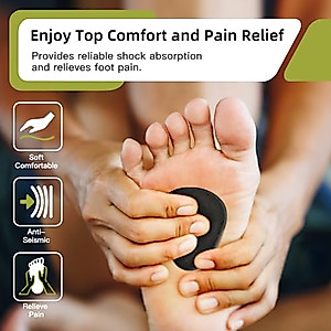 20-Pack Metatarsal Foot Pads for Pain Relief and Neuroma, Ball of Foot Cushions for Women and Men, 1/4” Thick, Support for The Forefoot and Sole, 10 Pairs