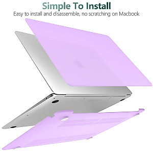 Batianda Hard Case for 2022 MacBook Pro 13-inch M2 M1 Chip A2338 A2289/A2251 2020 Rubberized Hard Shell Case Cover+Keyboard Cover + Screen Protector for New Mac Pro 13 Inch Touch Bar, Matte Purple