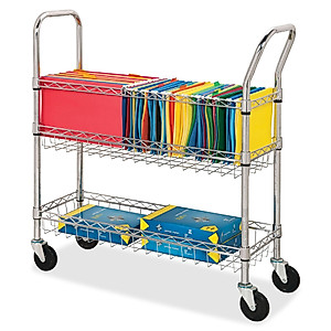 Lorell Wire Mail Cart, Chrome