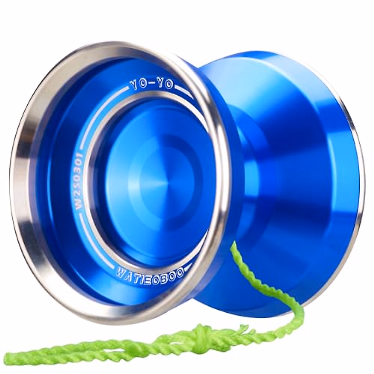 WATIEOBOO Bi-Metal Yoyo with 4 Stainless Steel Rings, Professional Unresponsive Yoyo for Adults Advanced Players, Incredible Drive Performance and Idling Capability (6Black Blue)