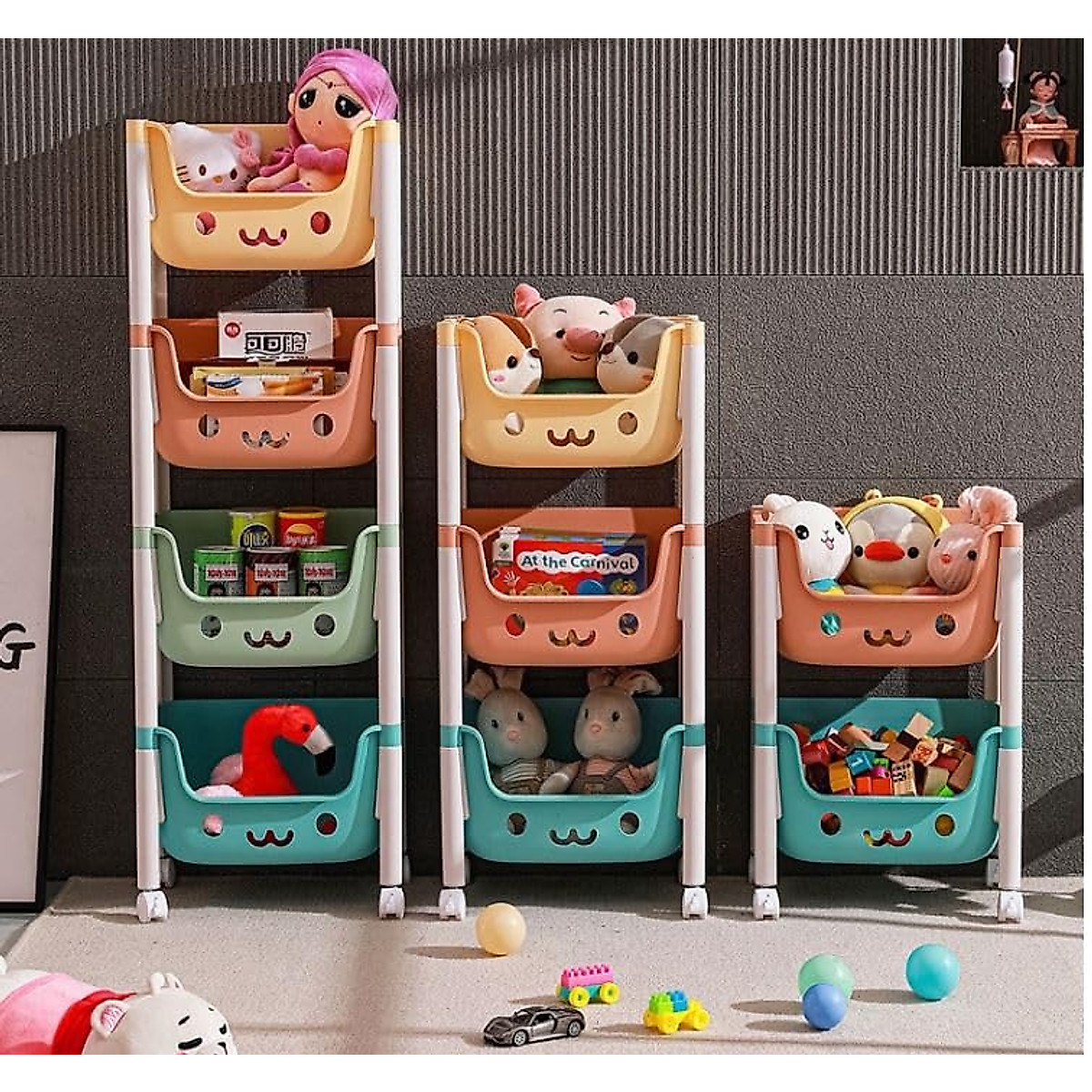 The Simple Co. Colorful Multi-Layer Cute Children's Storage Bin (Two Tier)