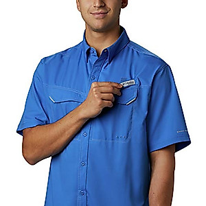 Columbia Men's Standard Low Drag Offshore SS Shirt, Vivid Blue, X-Small