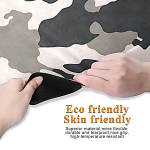 GOODOLD Black White Cow Print Yoga Mat, 71 x 26 Inch Non-slip Yoga Mats Folding Travel Exercise Mat Indoor Outdoor Gym Pilates with Storage Bag for Women Men