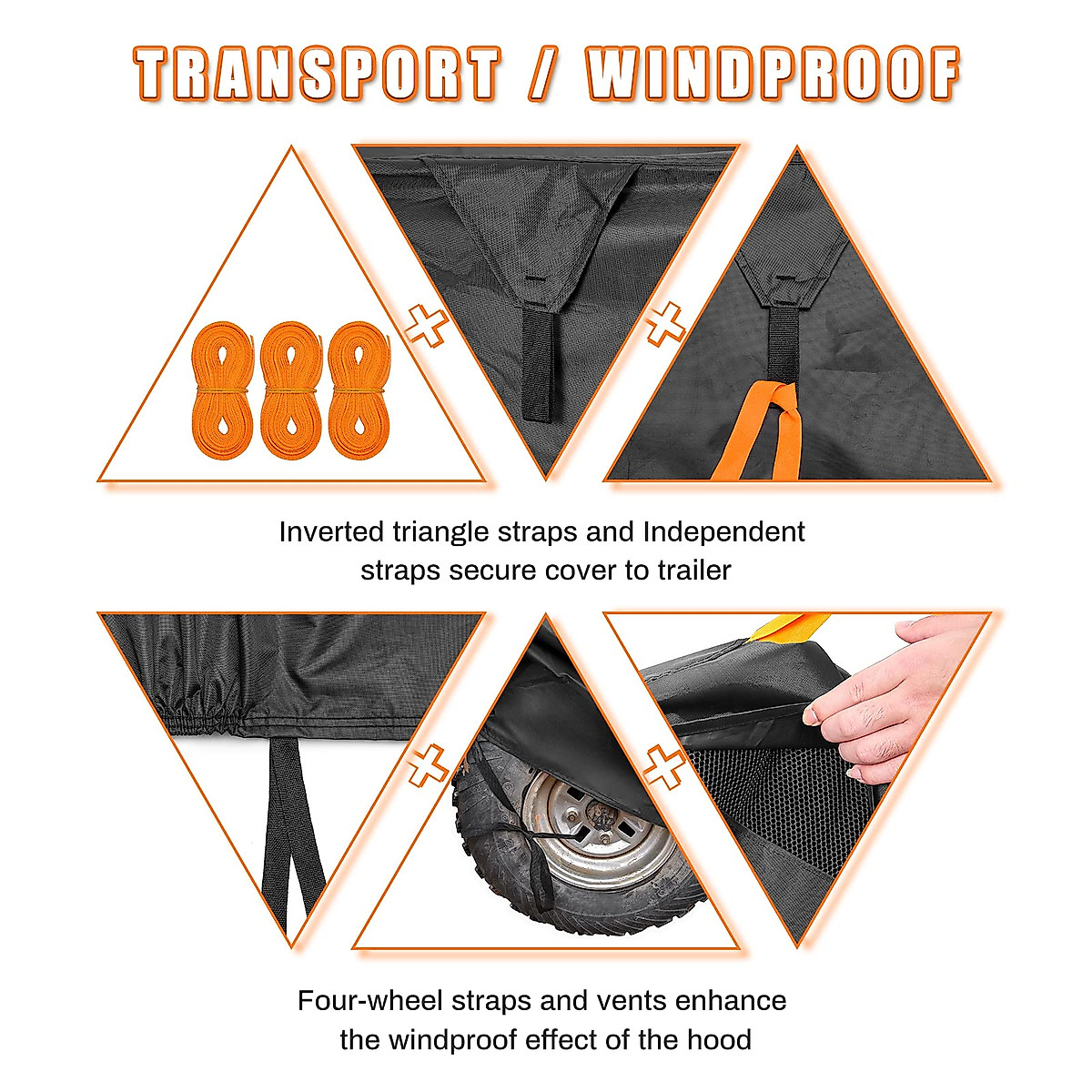 Neverland Waterproof ATV Cover Windproof Trailerable ATV Cover 300D Oxford Heavy Duty Trailer 4 Wheeler Cover Compatible with All Weather Outdoor Indoor Protection Polaris Sportsman Can-Am Yamaha,XL