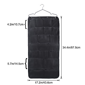 Geboor Oxford Hanging Closet Organizer for Underwear, Stocking, Bra and Sock, Dual-Sided Space Saving Storage Holder with 42 Pockets