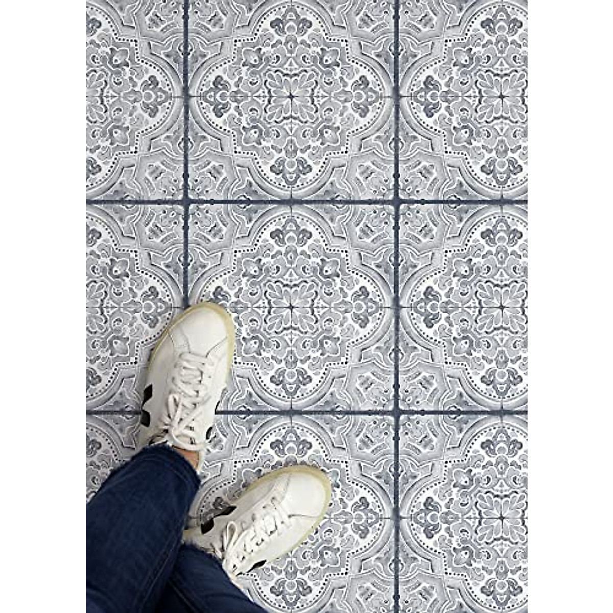 FloorPops Hastings Peel & Stick Floor Tiles, Blue