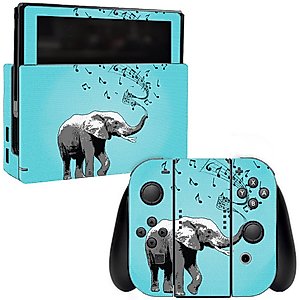MightySkins Skin Compatible with Nintendo Switch - Musical Elephant | Protective, Durable, and Unique Vinyl Decal wrap Cover | Easy to Apply, Remove, and Change Styles | Made in The USA