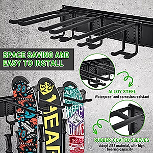 MENGXIANG Ski Wall Rack 6 Pairs of Ski Storage Rack Wall Mount Snowboard Rack for Home and Garage Skiing Storage Mount Holds Up to 300lbs