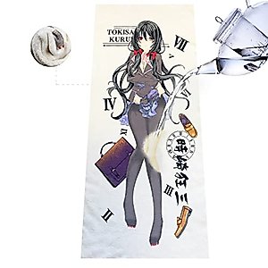 smosun Color-Changing Hand Towels, Funny Cartoon Bath Towels with Tokisaki Kurumi Figure, Quick Dry Soft Microfiber Face Towels for Bathroom Kitchen Daily Use