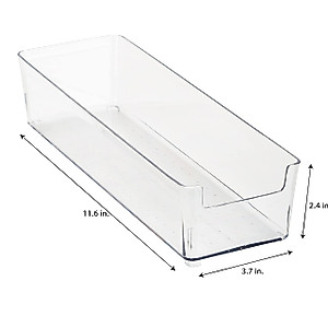 Simplify 2 Pack Medium Rectangular Drawer Organizer, Dimensions: 11.6" x 3.7" x 2.4", Multipurpose Drawer Organizer, Great for Home, Perfect for Small Desk Accessories, Jewelry, Cosmetics, Clear
