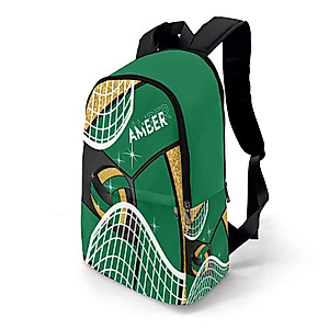 XOZOTY Printed Volleyball Dark Green Backpack for Sport Hiking Nylon Waterproof Bookbag