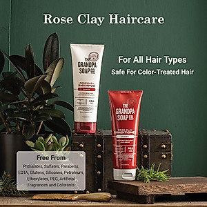 Grandpa's The Soap Company Purifying Rose Clay Conditioner - Lift Impurities While Nourishing Hair, With Rose Clay, Shea Butter & Avocado Oil, Vegan, Sulfates and Parabens Free, 8 Fl Oz
