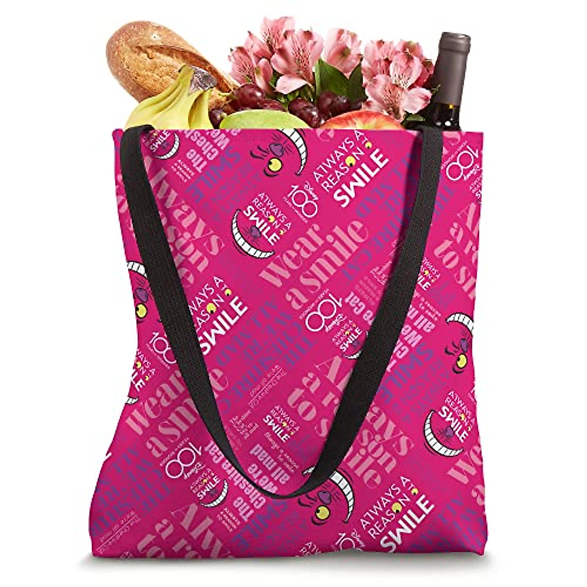 Disney 100 Logo Cheshire Cat Always a Reason to Smile D100 Tote Bag