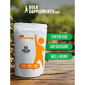 BulkSupplements.com Bee Pollen Powder - Superfood Supplement, Bee Pollen Supplement - for Immune Support, Natural & Gluten Free, 1000mg per Serving, 500g (1.1 lbs) (Pack of 1)