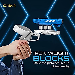 CYBVR Weighted Pistol Grip Gun Stock for the Oculus Quest 2 Controllers, Accessories for Meta Quest 2, Weight Feels Real in VR for Better Gaming, Accessory for FPS Games like Pistolwhip