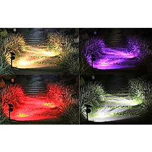 Suneng Power Solar Spot Lights Outdoor Color Change Remote Control Landscape Tree Spotlights Waterproof Security LED for Garden Lawn Yard Step Walkway Pathway Auto on/Off