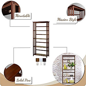 Casual Home Mission Style 5-Shelf Bookcase, Espresso