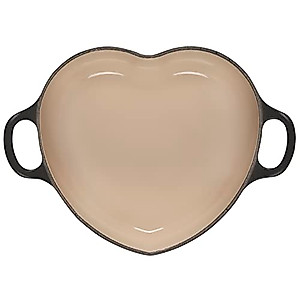 Le Creuset Signature Enameled Cast Iron Figural Heart Cocotte, 2 Quart, Licorice with Stainless Steel Knob